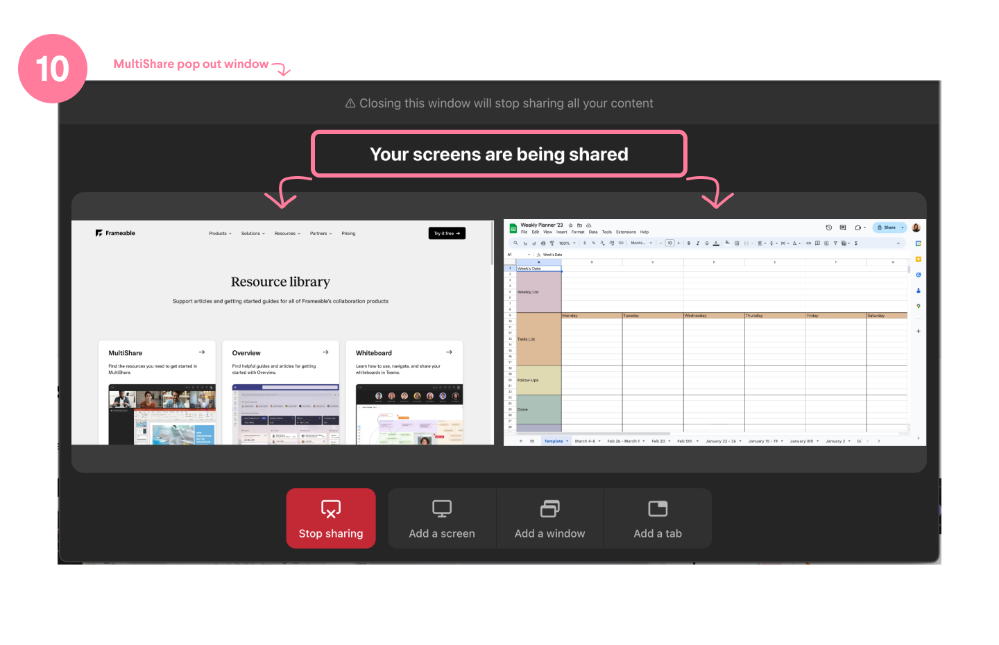 Using Multiscreen MultiShare