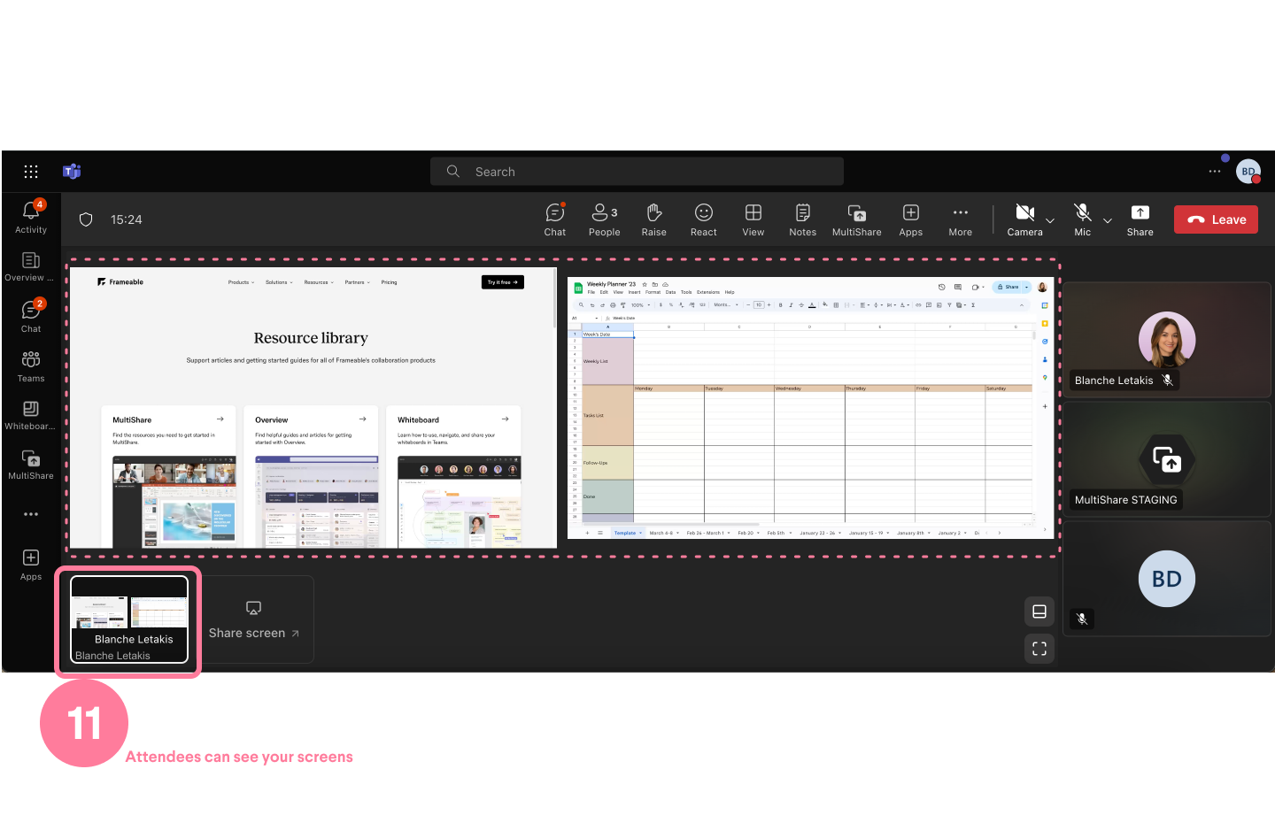 Using Multiscreen MultiShare
