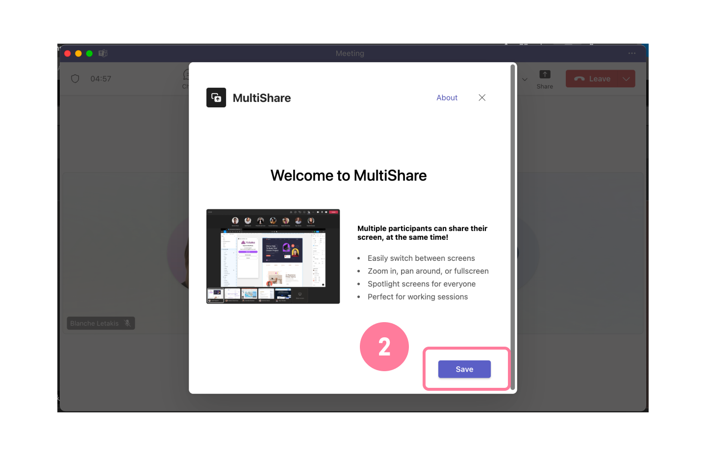 Using Multiscreen MultiShare
