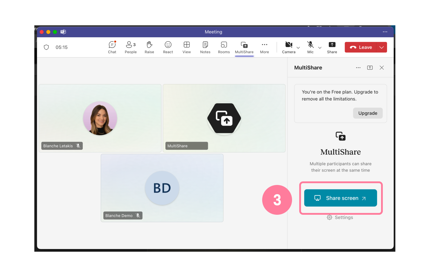Using Multiscreen MultiShare