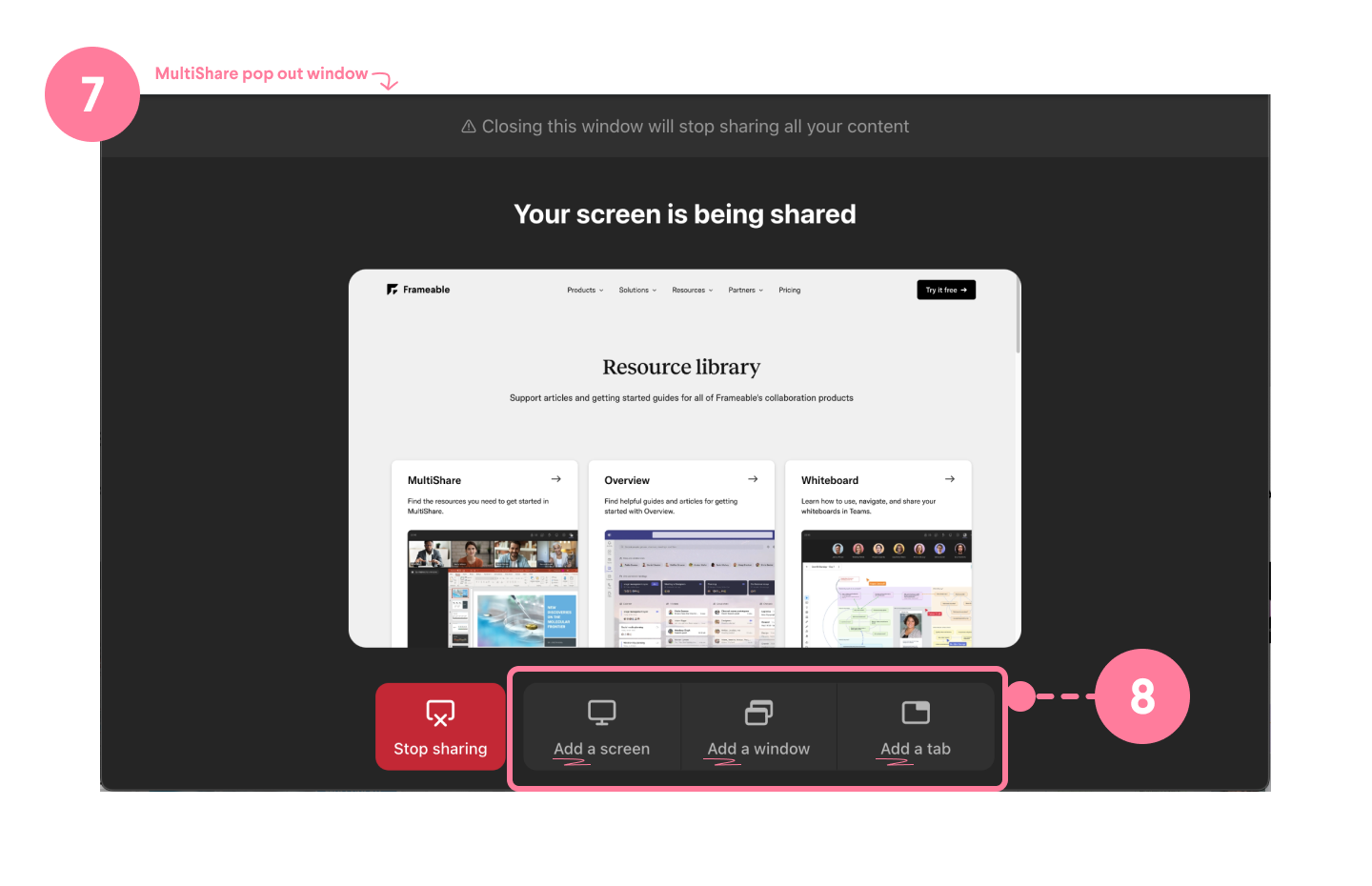 Using Multiscreen MultiShare