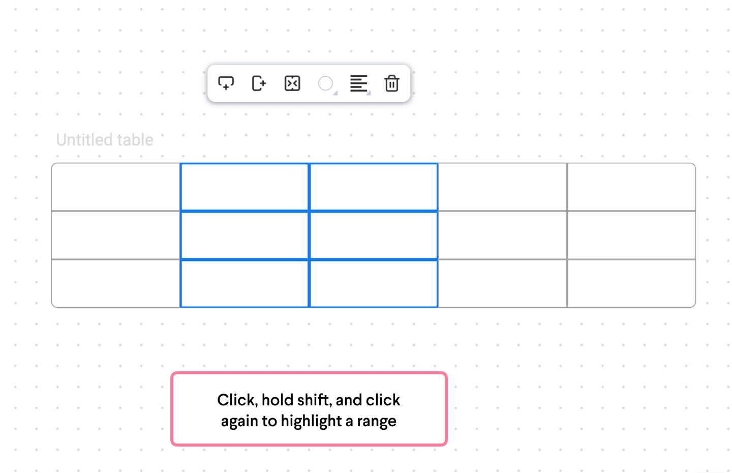 Using Tables in Whiteboard