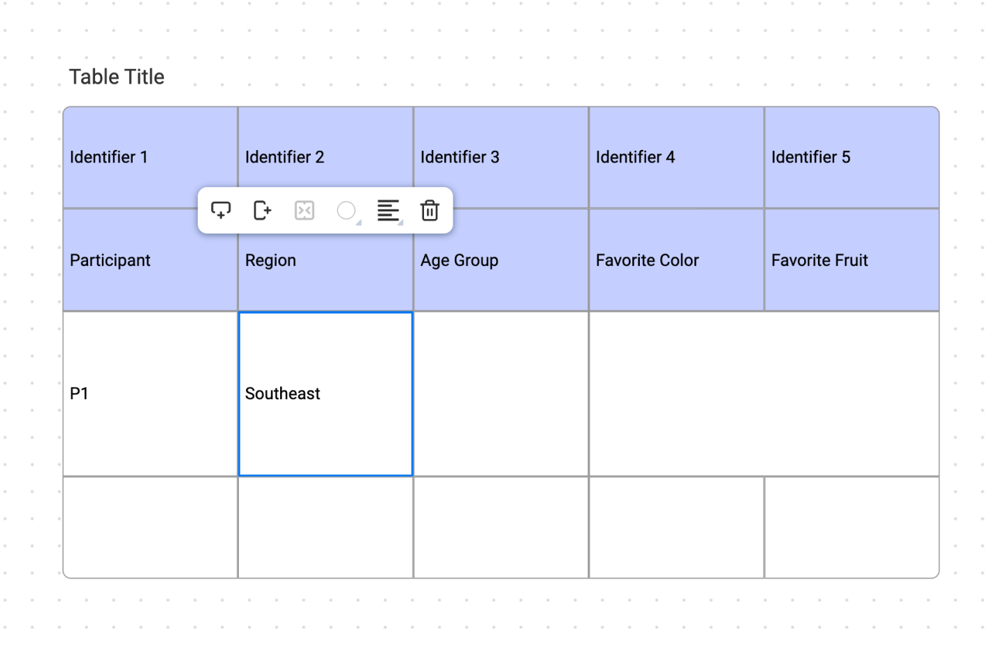 Using Tables in Whiteboard