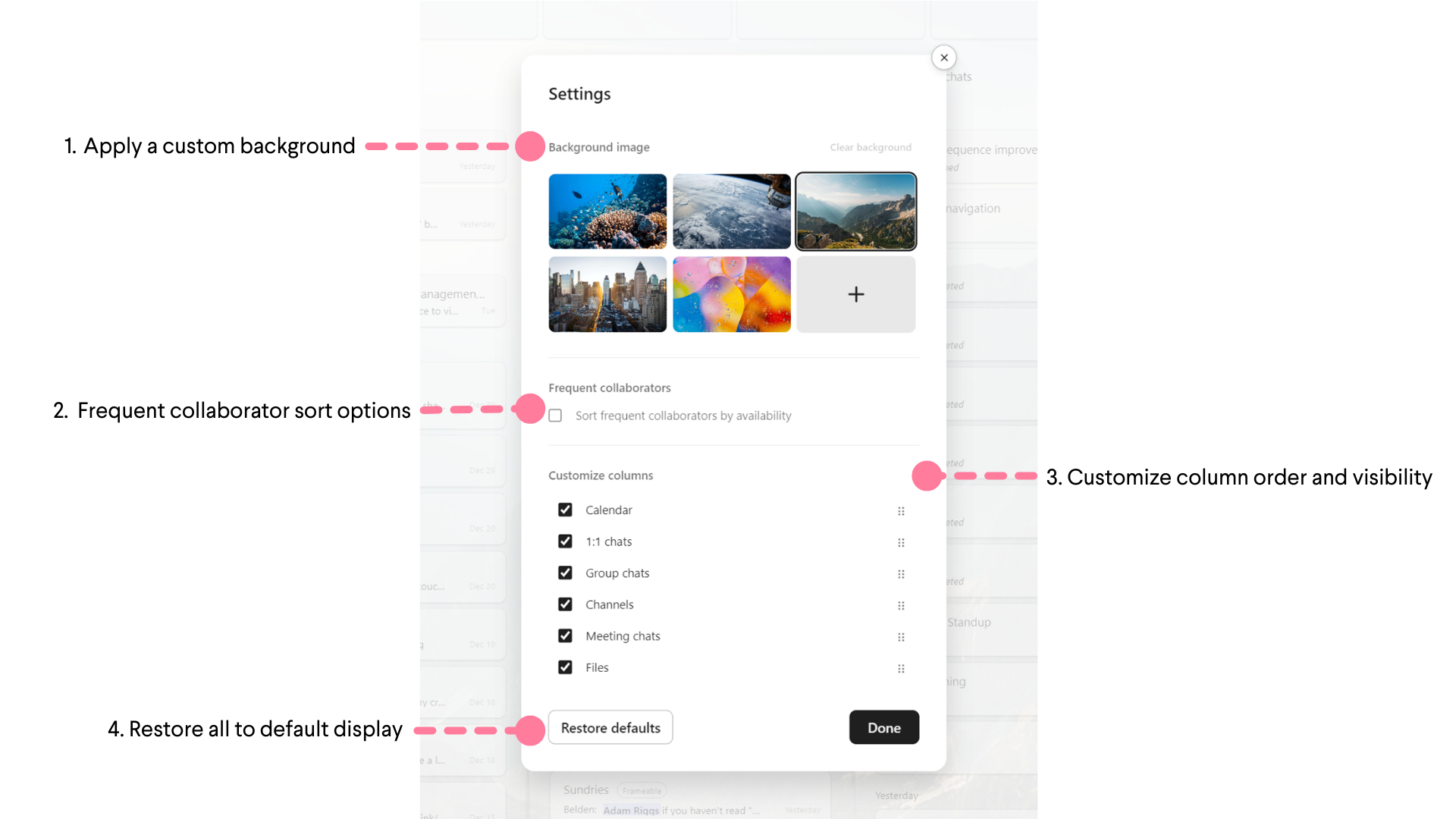 Customize Overview