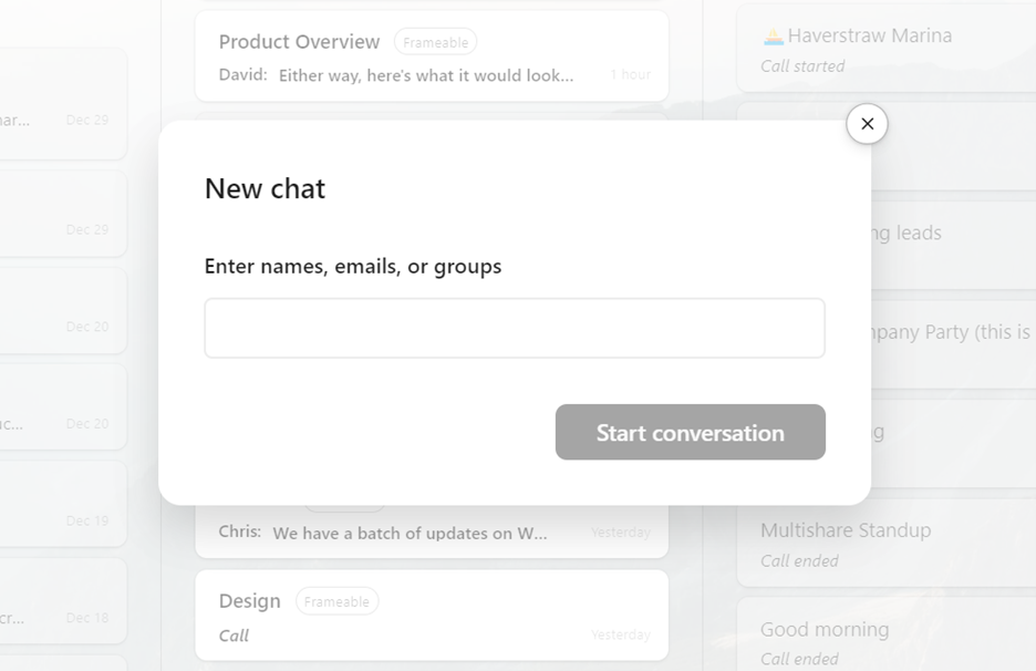 Starting a New Chat in Overview