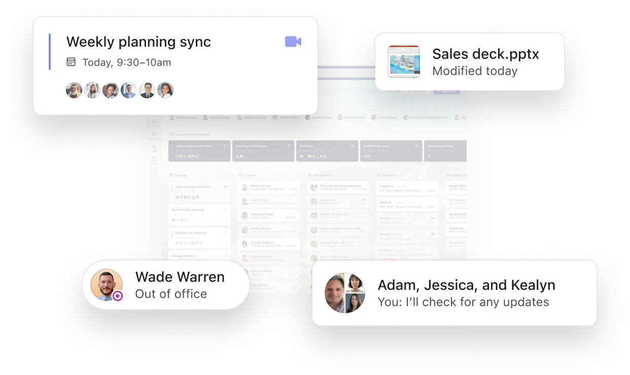 A beautiful dashboard for Microsoft Teams - Overview by Frameable